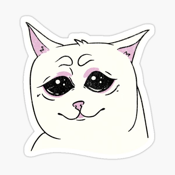 "Sad cat meme" Sticker for Sale by WhistlingSnail | Redbubble