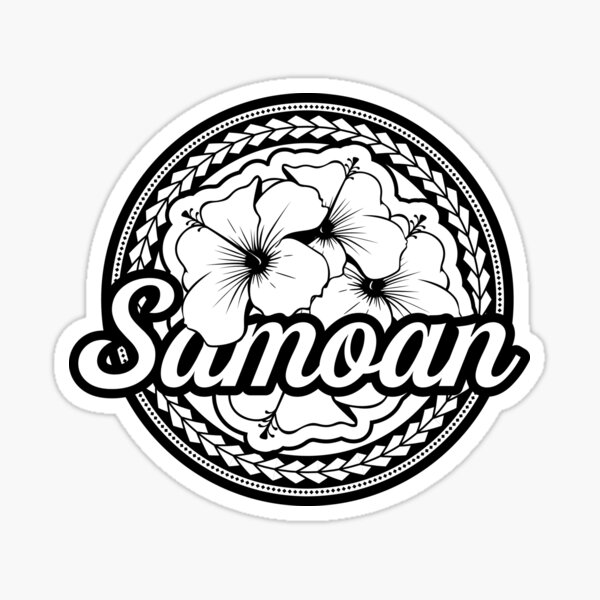 "Samoan - Circle Tribal - Hibiscus Flowers - Black" Sticker for Sale by ...