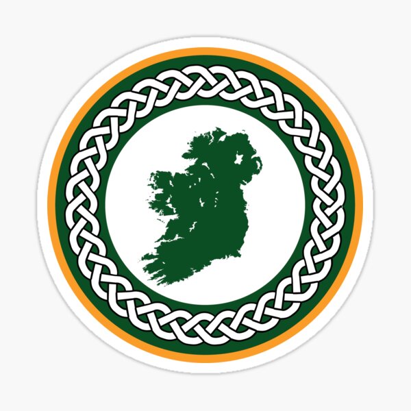 "Irish Celtic map knotwork green Roundel" Sticker for Sale by ...