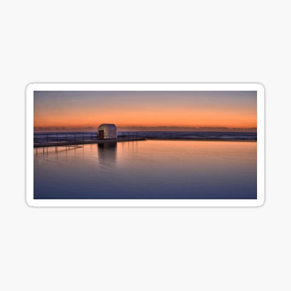 "Merewether Baths Sunrise" Sticker by BevW | Redbubble