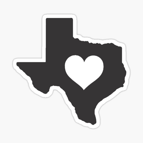 "Texas Heart" Sticker for Sale by baileymincer | Redbubble