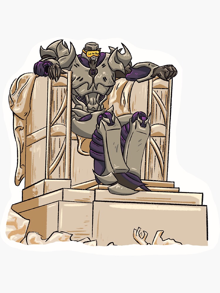 "Megatron on his throne" Sticker for Sale by HappySHL | Redbubble