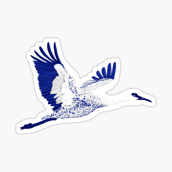 "Blue and white crane" Sticker for Sale by rlnielsen4 | Redbubble