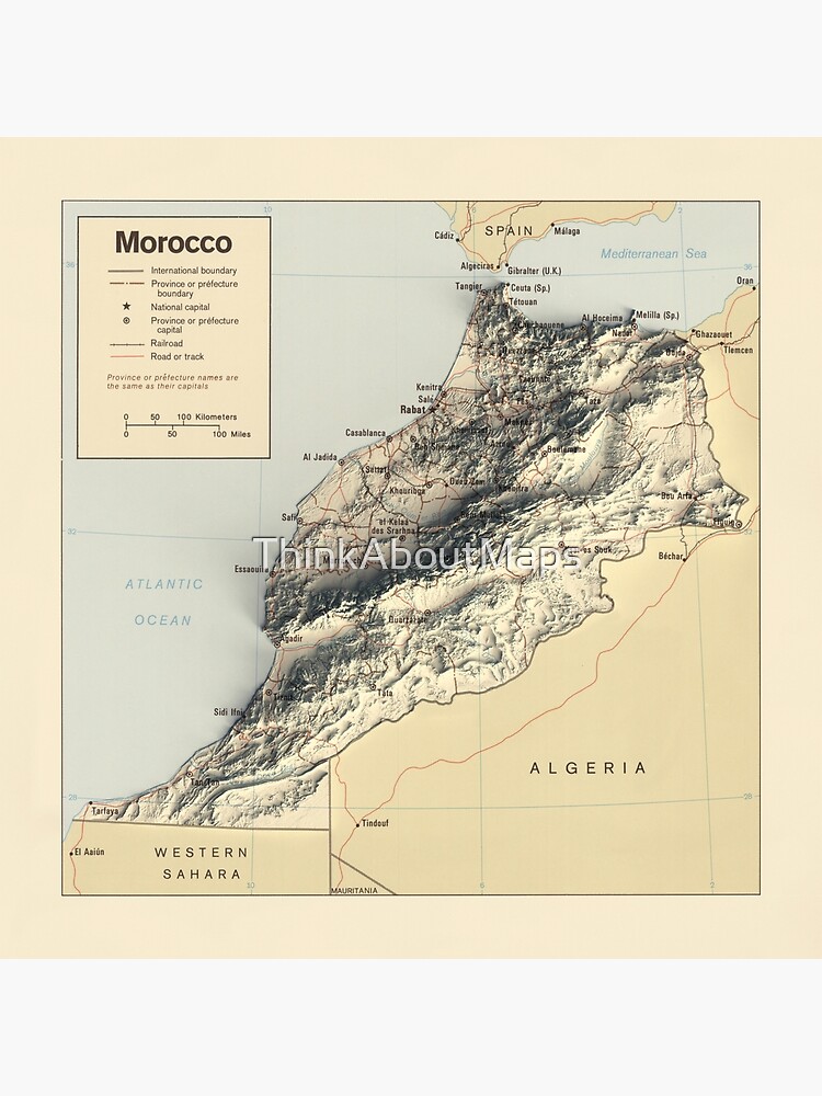 "1979 Morocco Relief Map 3D digitally-rendered" Art Print for Sale by ThinkAboutMaps | Redbubble