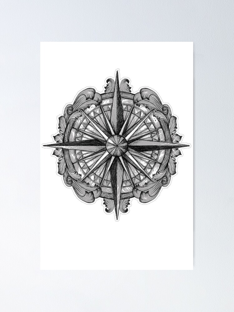 "Compass Rose " Poster by nomadicartist | Redbubble