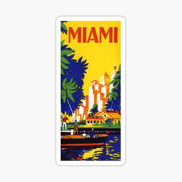 "Vintage Miami Florida Travel" Sticker for Sale by pdgraphics | Redbubble