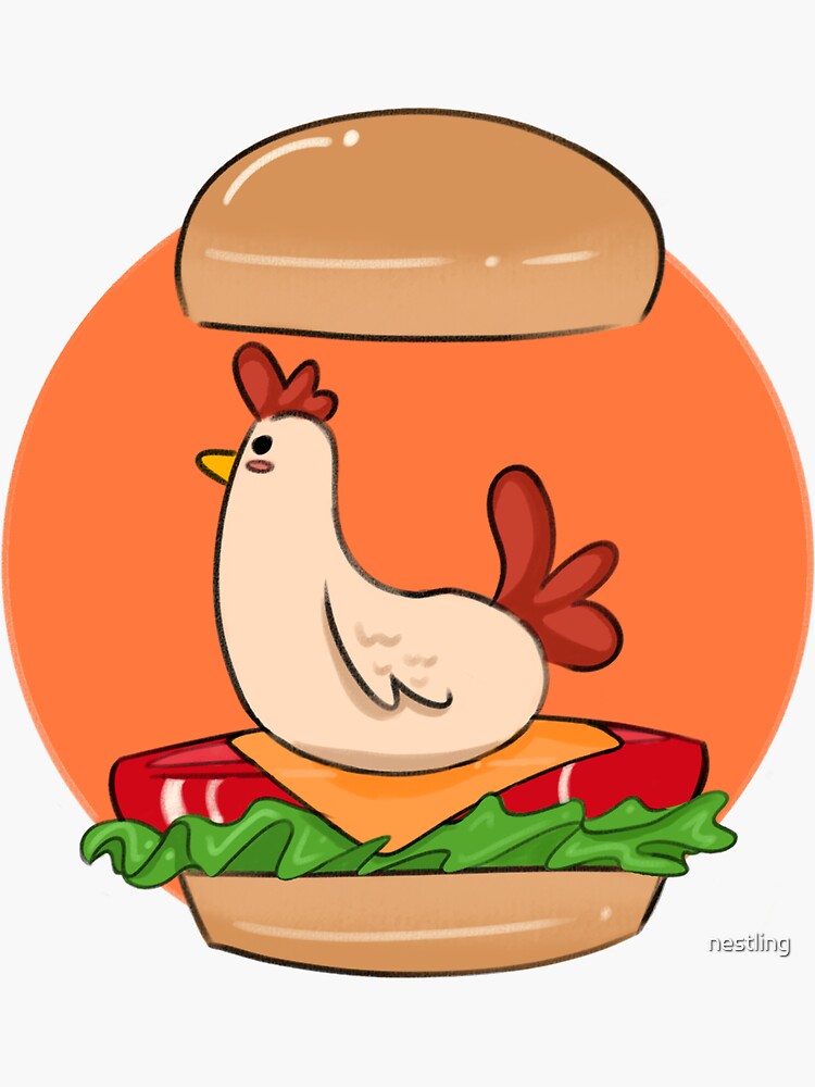 "Unsanitary Chicken Sandwich" Sticker for Sale by nestling | Redbubble