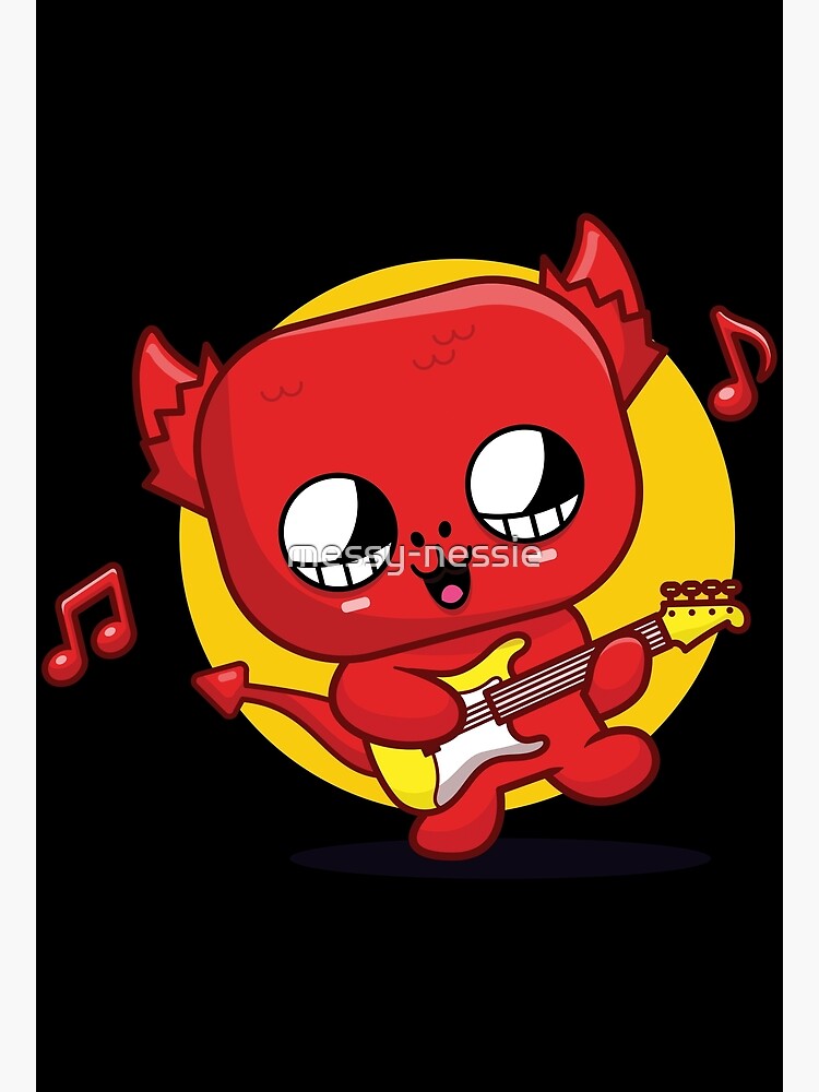 Cheeky devil playing guitar Premium Matte Vertical Poster sold by Tariku | SKU 40525673 | 25% ...