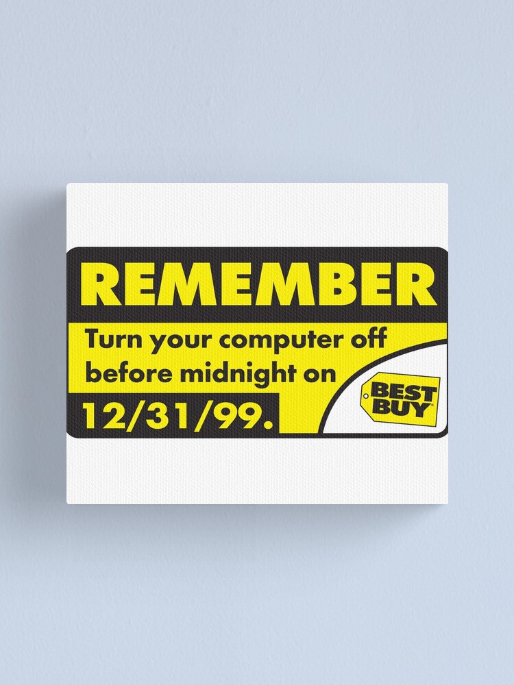 "Y2K Best Buy Warning Sticker" Canvas Print by MattNovelli | Redbubble