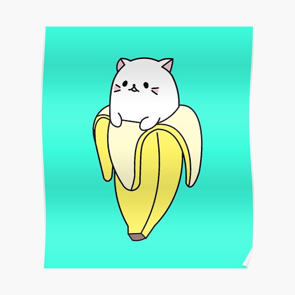 "Bananya Inspired Kawaii Cat" Poster for Sale by ccheshiredesign ...