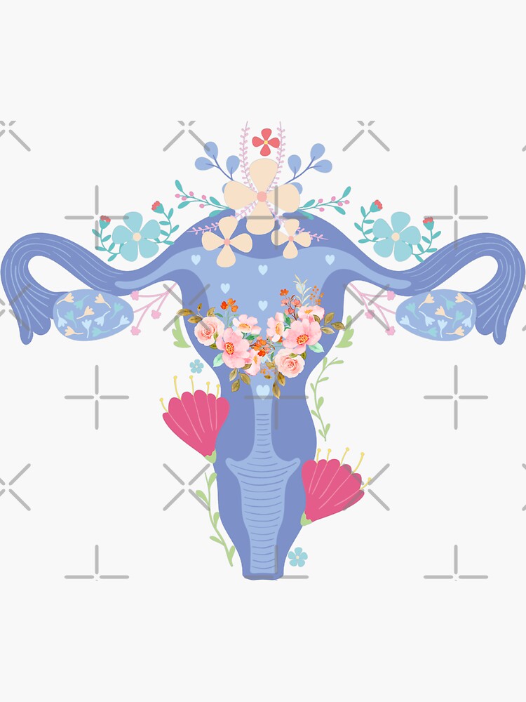 "Blue Flowering Womb Cuterus" Sticker for Sale by Aiko108 | Redbubble