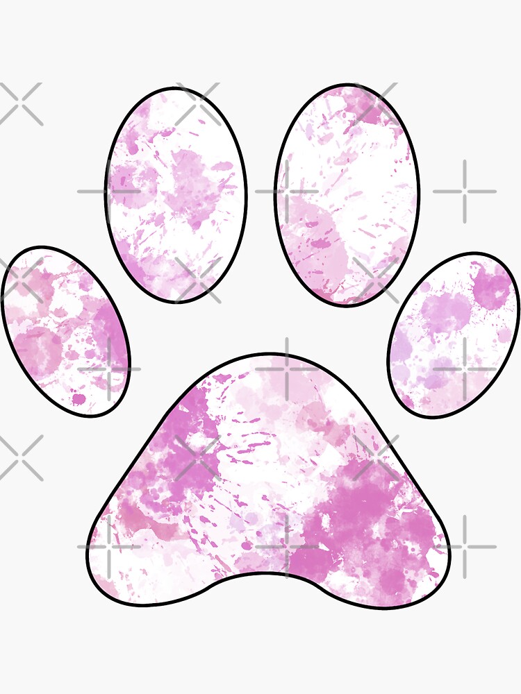 "pink paint - dog's paw sticker" Sticker for Sale by Kiniusia | Redbubble