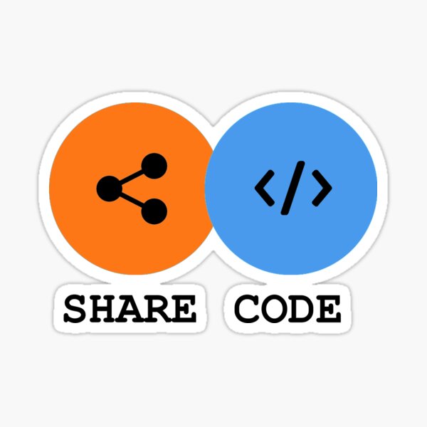 "share code white edition" Sticker by yourgeekside | Redbubble