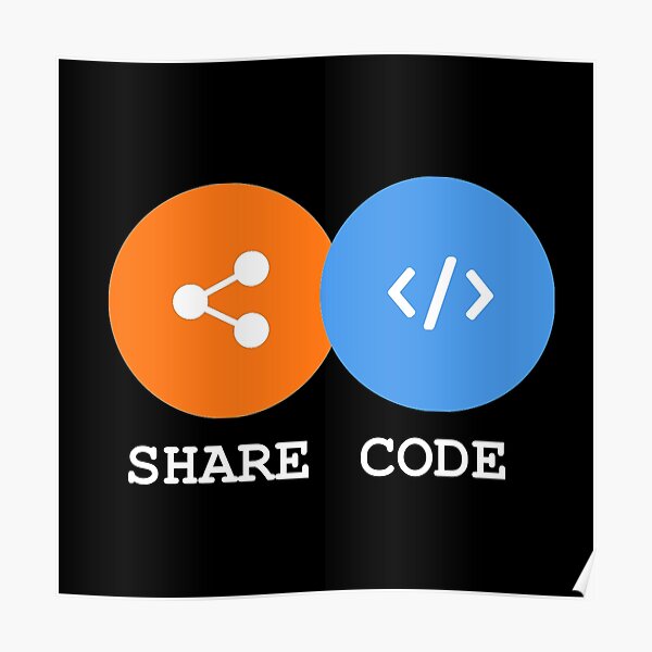 "share code white edition" Poster by yourgeekside | Redbubble