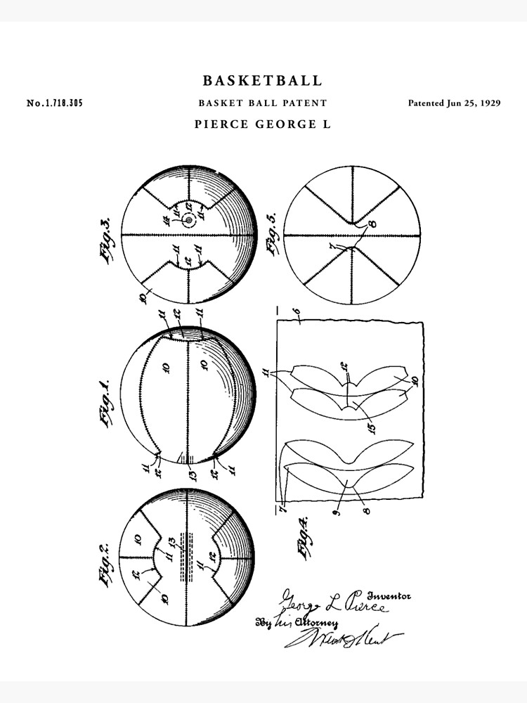 "Basketball Patent Drawing Blueprint" Poster for Sale by Vintago ...