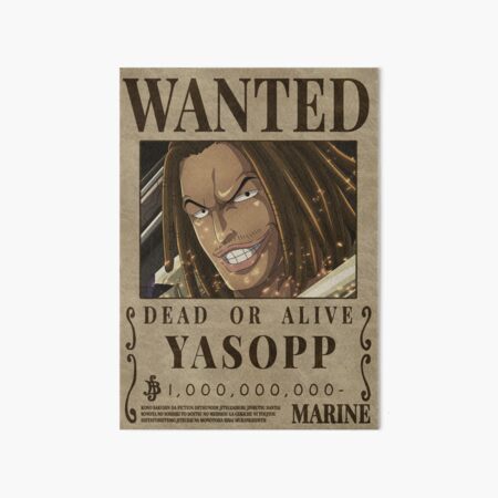 "One Piece Yasopp Bounty Wanted Poster Sniper" Art Board Print for Sale ...