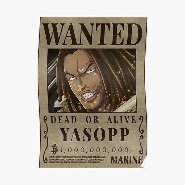 "One Piece Yasopp Bounty Wanted Poster Sniper" Poster for Sale by One ...