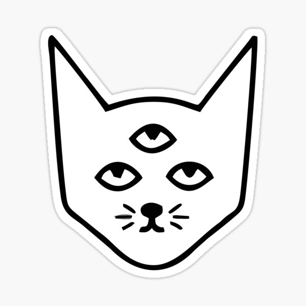 "Three Eyed Cat logo" Sticker for Sale by alltimenatalia | Redbubble