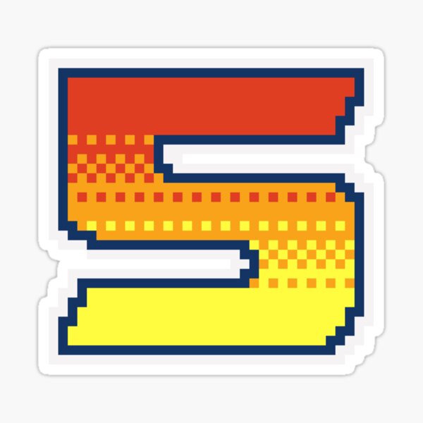"5 Pixel Font Five in Red Orange and Yellow" Sticker for Sale by ...