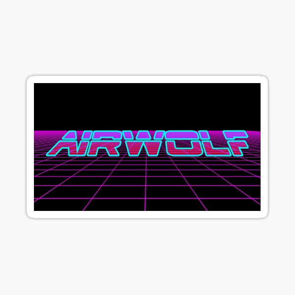 "Airwolf 80's Neon Grid" Sticker for Sale by w855173w | Redbubble