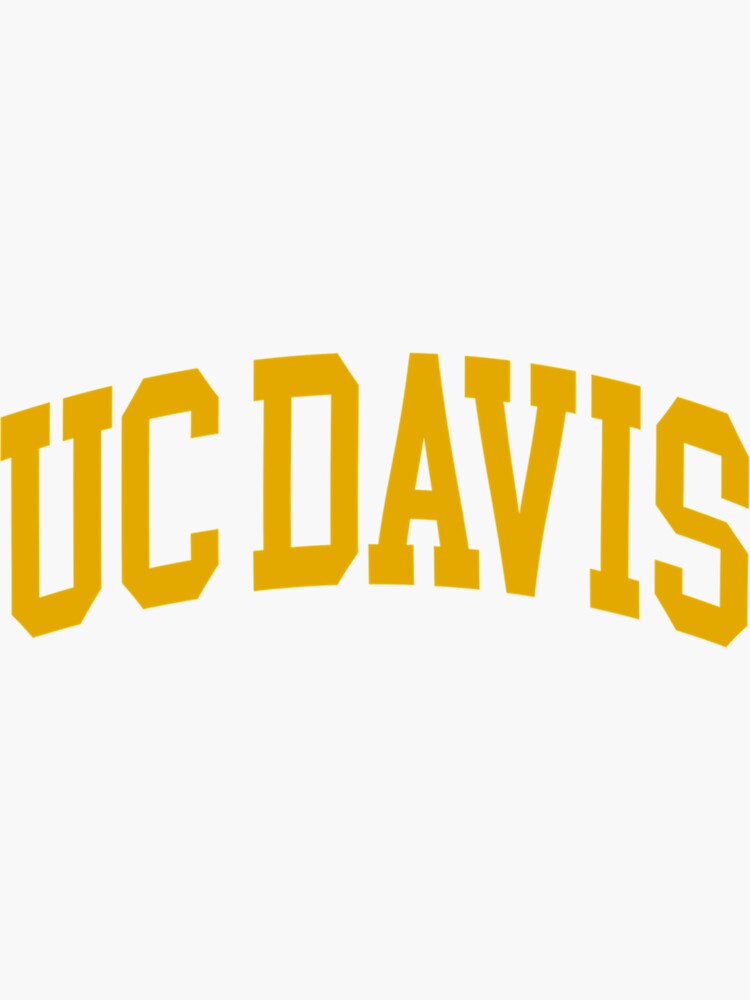 "uc davis - college font curved " Sticker for Sale by EulaliaLatifah ...