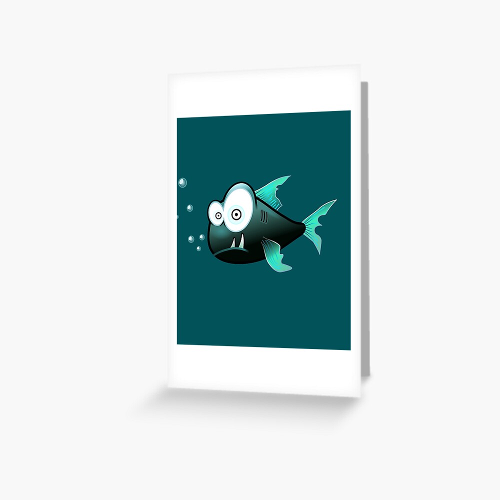 "Cute Crazy Blue Fish Emoji " Greeting Card by PrintPress | Redbubble