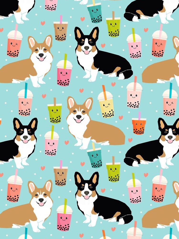 "Corgi boba tea bubble tea kawaii food welsh corgis dog breed gifts ...