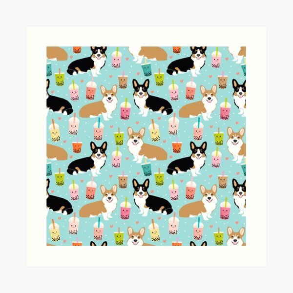 "Corgi boba tea bubble tea kawaii food welsh corgis dog breed gifts ...