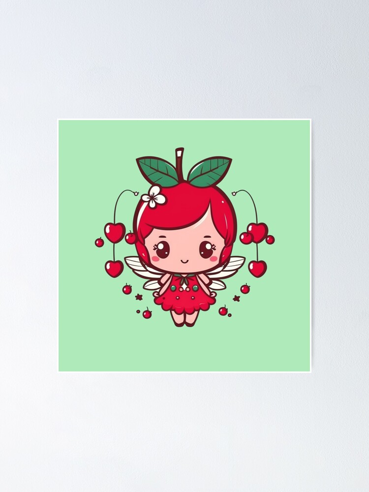 "Chibi Fruit Fairy Cherry" Poster for Sale by akait | Redbubble