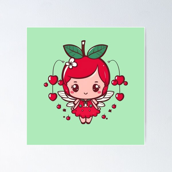 "Chibi Fruit Fairy Cherry" Poster for Sale by akait | Redbubble