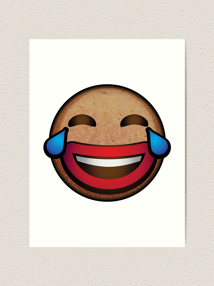 "Laughing Out Loud Gingerbread Man Emoji " Art Print by PrintPress ...