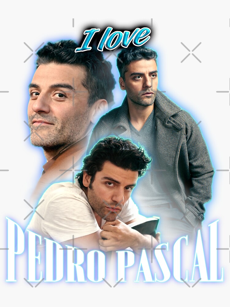 "I Love Pedro Pascal Oscar Isaac Cursed Fan Collage" Sticker for Sale ...
