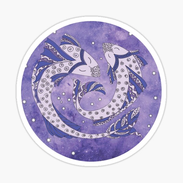 "Pisces Zodiac Two Fish Symbol" Sticker for Sale by Got2BSnazzy | Redbubble