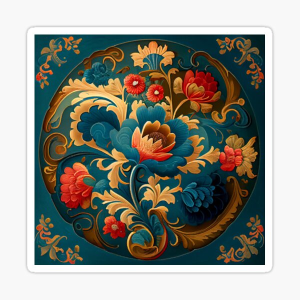 "Norwegian Blue Telemark Rosemaling" Sticker for Sale by bestsalernow ...