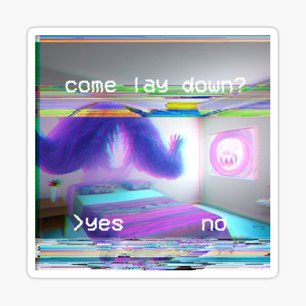 "come lay down?" Sticker for Sale by G-Z0 | Redbubble