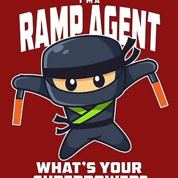 "Funny Aviation TRC Ramp Agent Ninja Cartoon" Sticker for Sale by ...