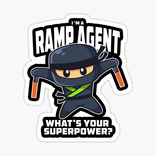 "Funny Aviation TRC Ramp Agent Ninja Cartoon" Sticker for Sale by ...