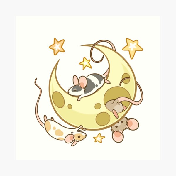 "Moon Mice" Art Print for Sale by pawlove | Redbubble