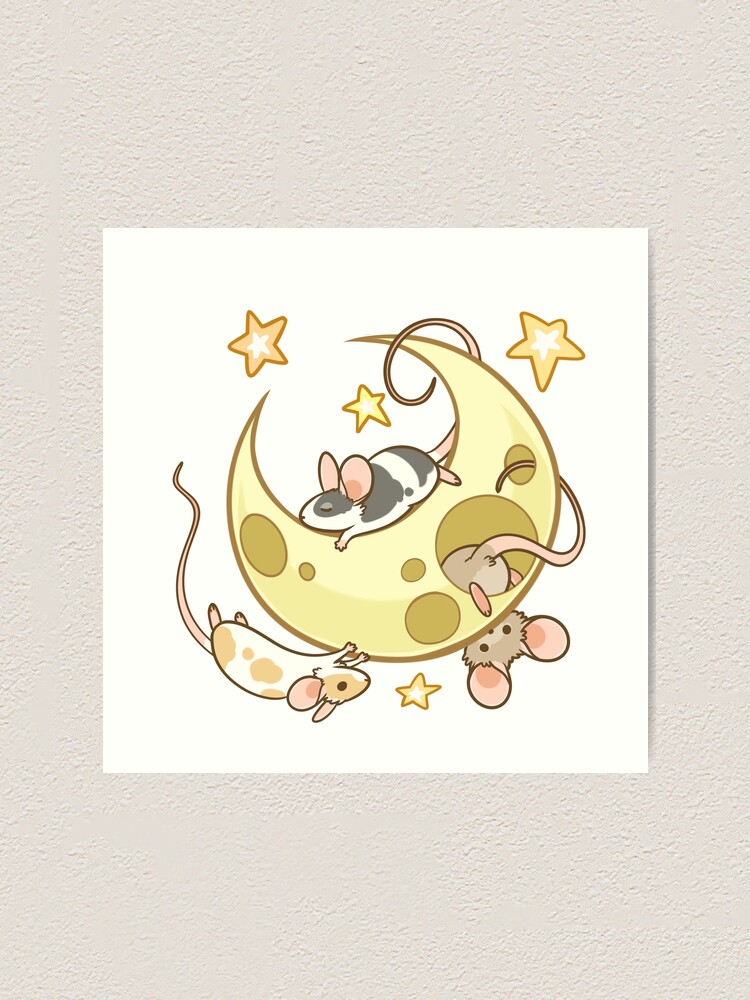 "Moon Mice" Art Print for Sale by pawlove | Redbubble