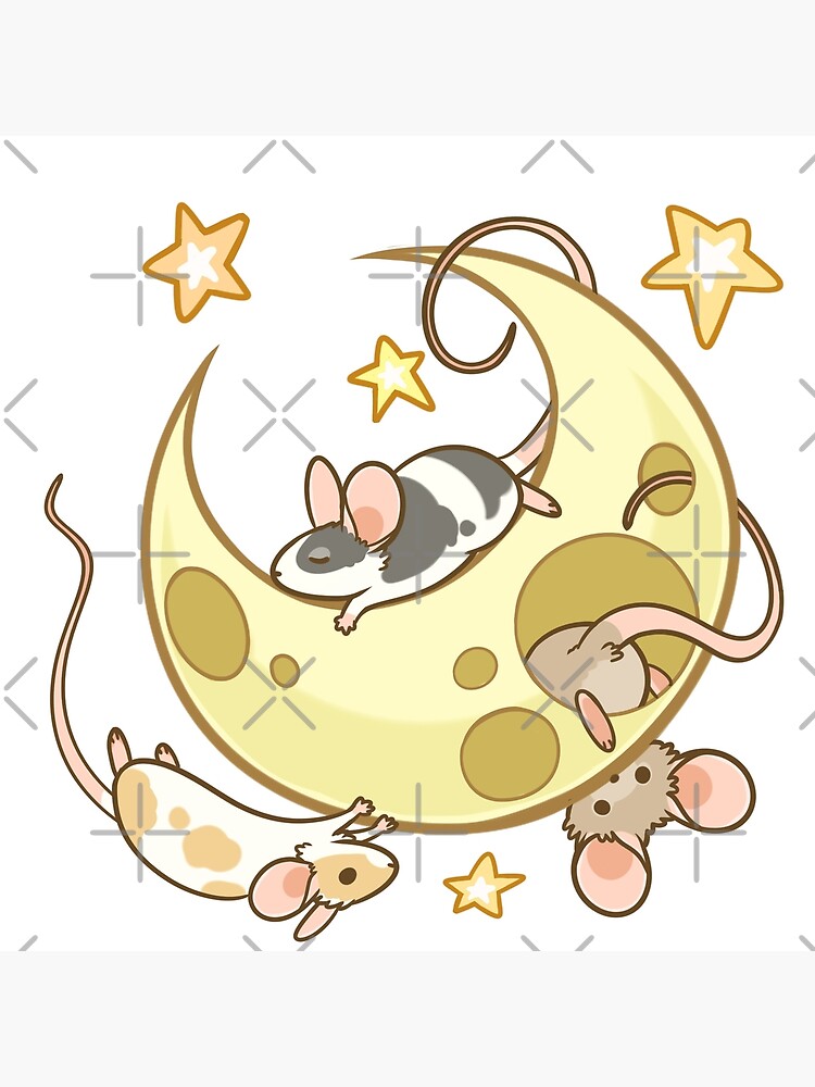 "Moon Mice" Art Print for Sale by pawlove | Redbubble