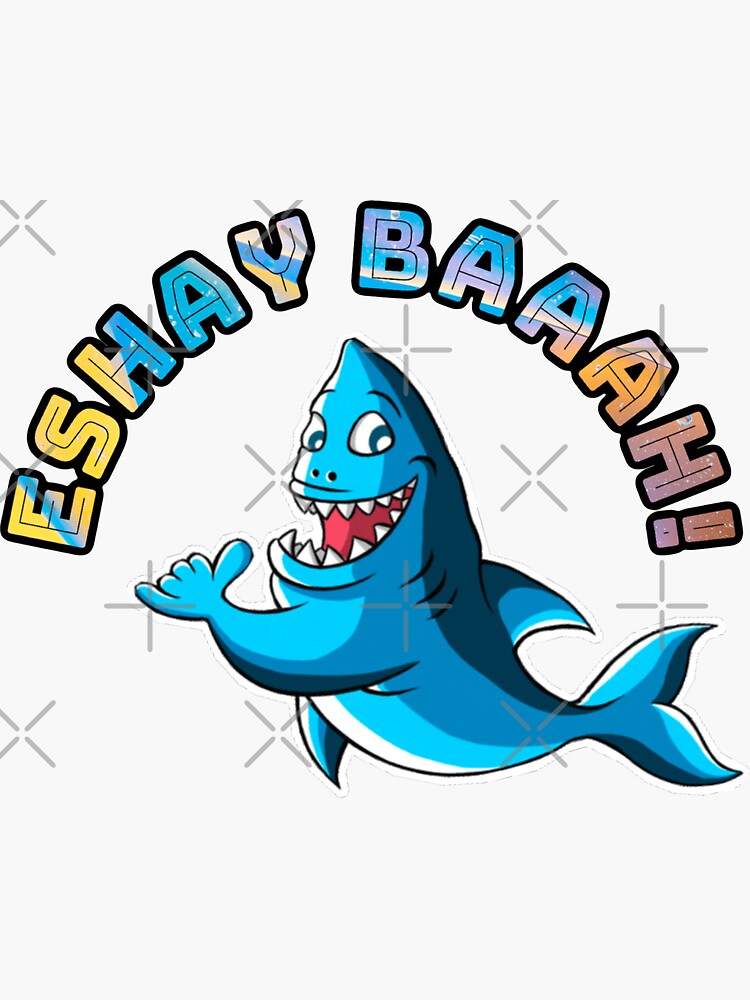 "Australia Slang ESHAY BAH Shark " Sticker for Sale by stevencox26 ...