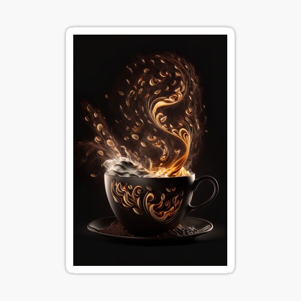 "Coffee splash artwork - lighting and splash wallart, printart, canvas ...