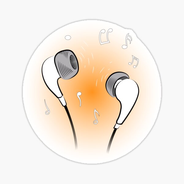 "Earphone, Music" Sticker for Sale by DesignOnTshirt | Redbubble