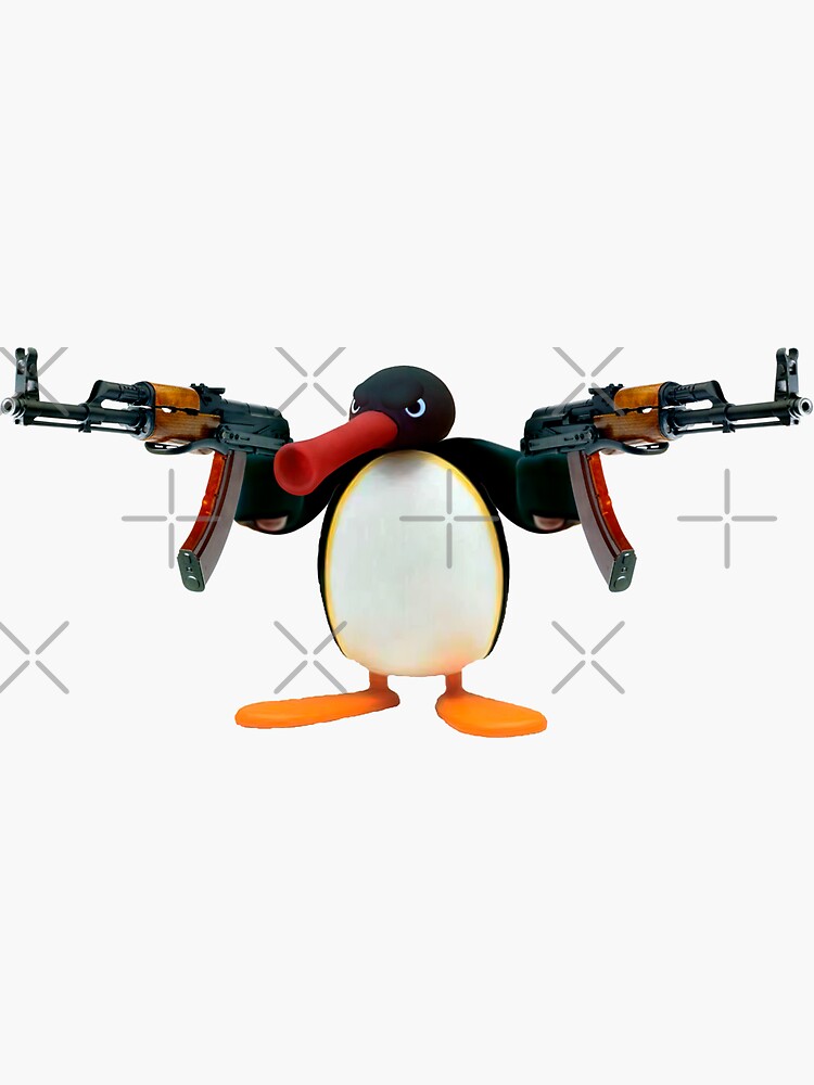 "noot noot madafakas! pingu with ak-47 " Sticker for Sale by nootnoot ...