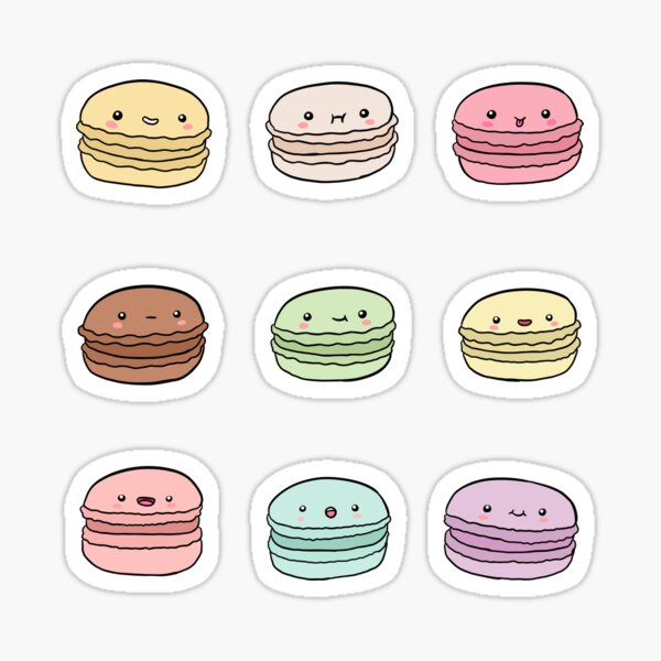 "Kawaii colorful macarons pack" Sticker for Sale by Yarafantasyart ...