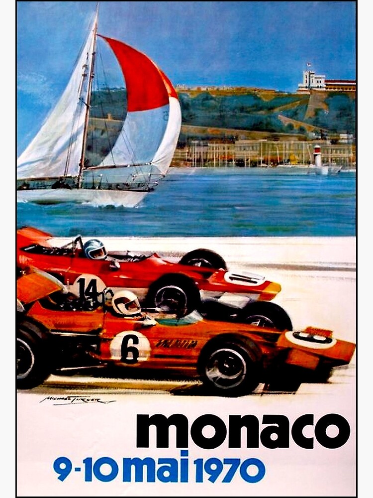 "MONACO : Vintage 1970 Auto Racing Advertising Print" Poster for Sale ...