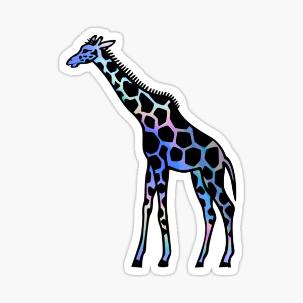 "Rainbow Holographic Colorful Giraffe" Sticker for Sale by ...