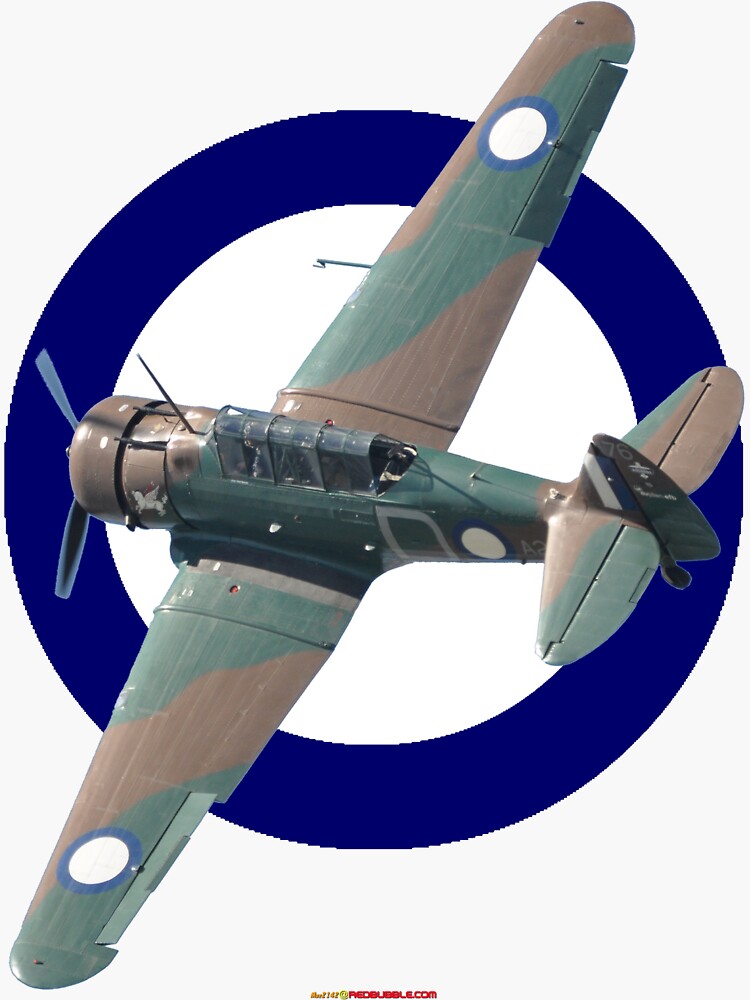 "Pacific WW2 RAAF Roundel Wirraway VH-WWY A20-176 " Sticker for Sale by ...