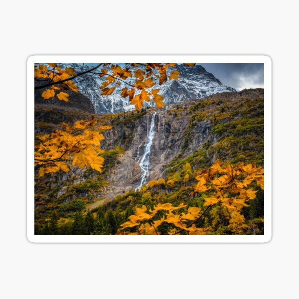 "AUTUMN WATERFALL" Sticker by SSP-PRINTS | Redbubble