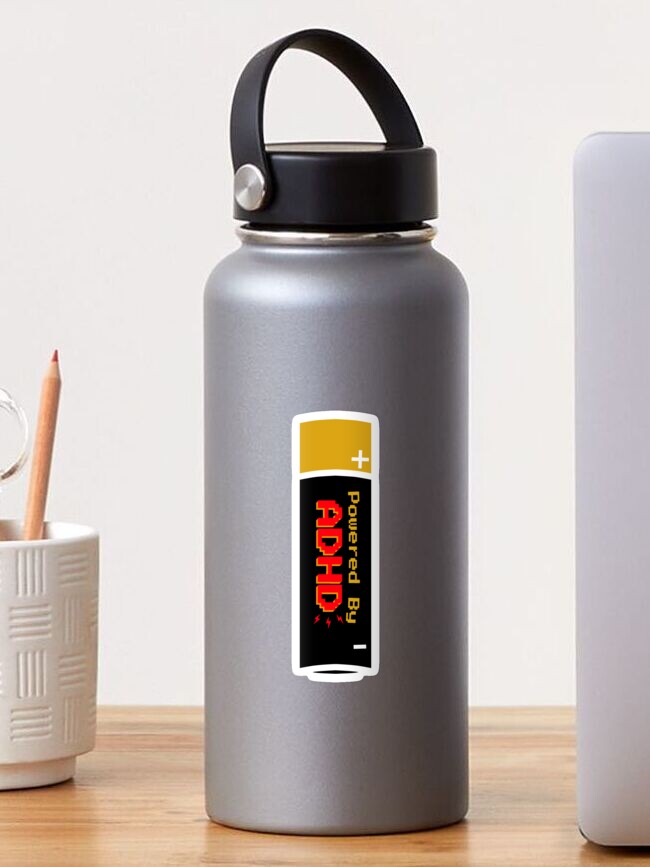 "ADHD Battery." Sticker for Sale by WILDCARDARTCO | Redbubble